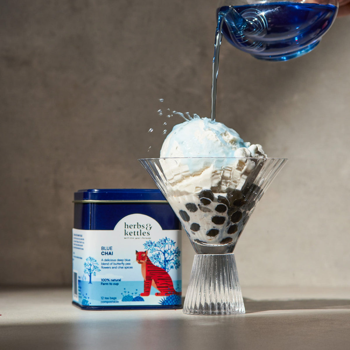 Blue Chai Boba Float – Herbs & Kettles